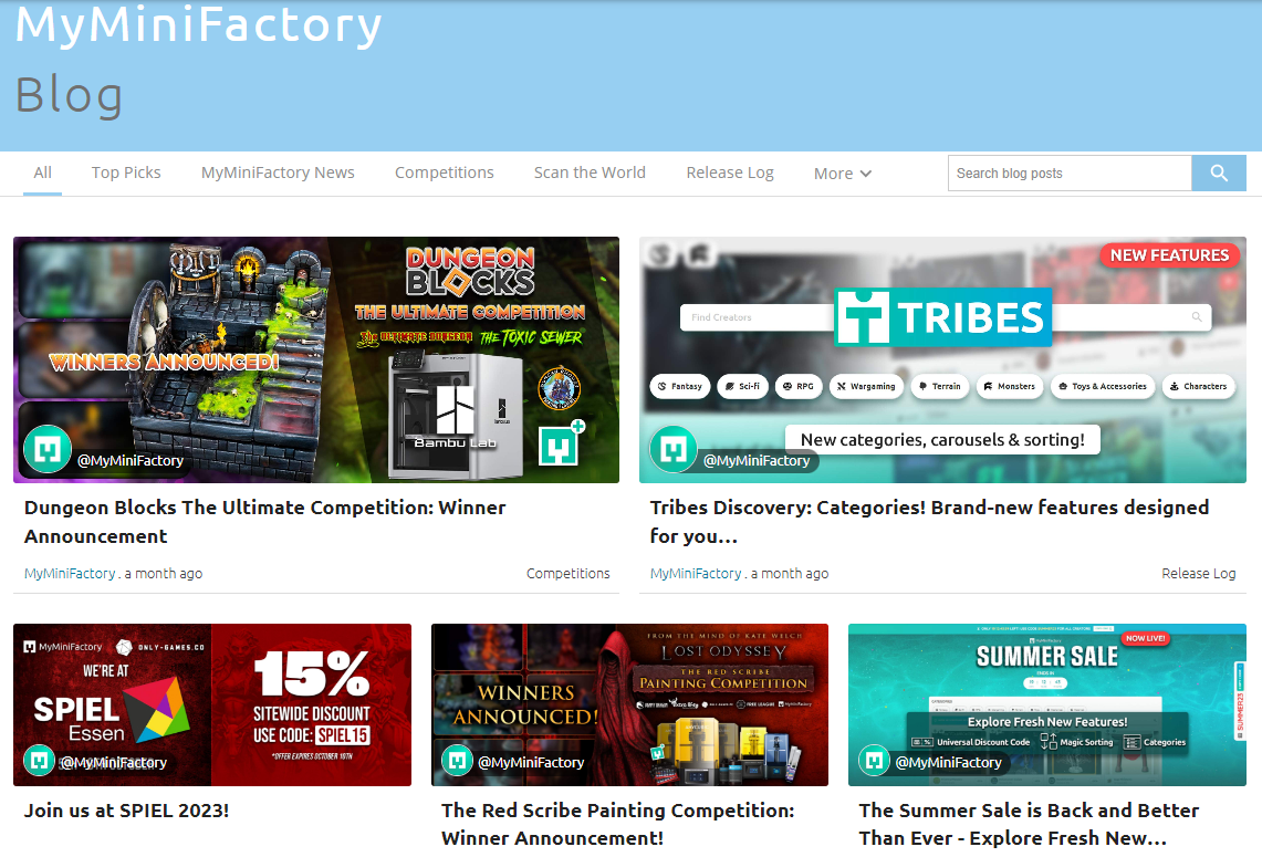 Release Log & MyMiniFactory Blog